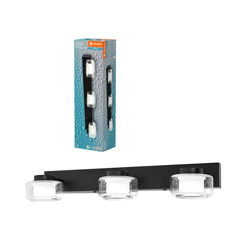 LED FLUID FOR BATHROOM 3X5.5W IP44 BLACK CCT OSRAM CLICK — Dragtek